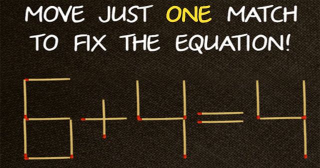 Move Just One Match To Fix The Equation | MyDailyQuizz